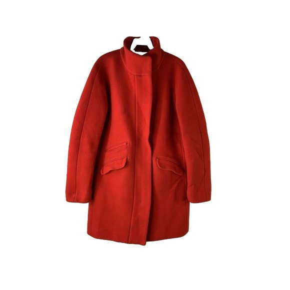 J. Crew Factory | Jackets & Coats | J Crew Red Cocoon Coat In Italian ...